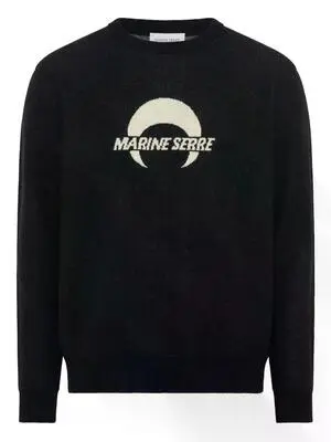 MARINE SERRE Merino-wool Sweater - Black