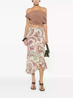 Etro Paisley Asymmetric Skirt - Neutrals
