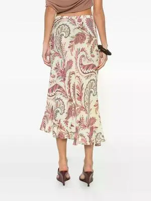 Etro Paisley Asymmetric Skirt - Neutrals
