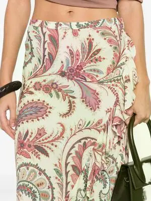 Etro Paisley Asymmetric Skirt - Neutrals