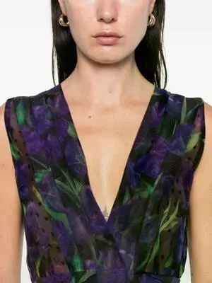 MIAU BY CLARA ROTESCU Floral Ruffled Tiered Dress