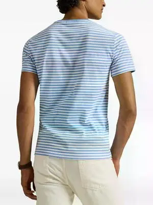 Polo Ralph Lauren Striped Logo-embroidered T-shirt - Blue