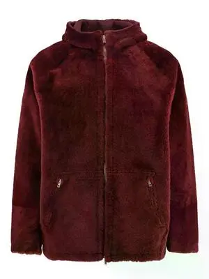 SALVATORE SANTORO Reversible Shearling Hooded Zip Jacket
