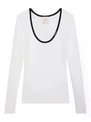 Calvin Klein Ribbed Trim Top - White