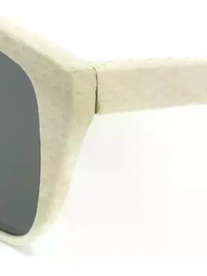 Saint Laurent Snakeskin Effect Square Sunglasses