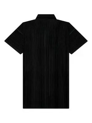 Issey Miyake Pleated Polo Shirt - Black