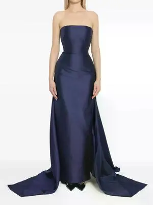Solace London Imani Maxi Strapless Dress - Blue