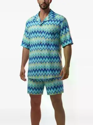 Missoni Zigzag-pattern Swim Shorts - Blue