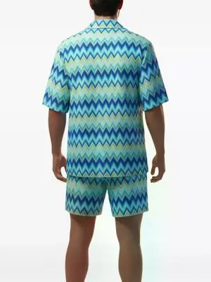Missoni Zigzag-pattern Swim Shorts - Blue