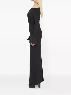 Solace London Anica Flared-cuff Maxi Dress - Black