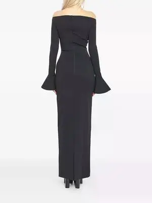 Solace London Anica Flared-cuff Maxi Dress - Black