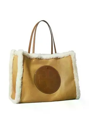 Tory Burch Ella Shearling Logo Tote