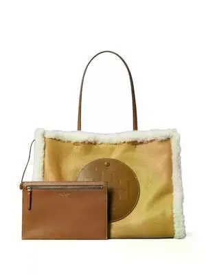 Tory Burch Ella Shearling Logo Tote
