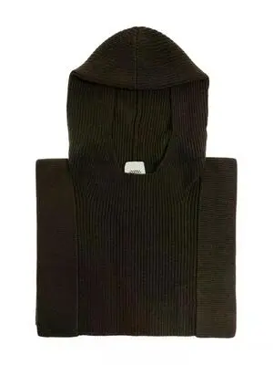 Isabel Marant Hooded Ribbed Wool Scarf