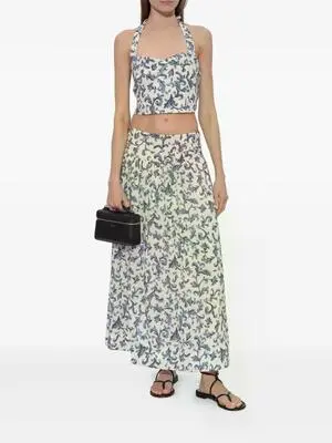 Posse Rue Baroque-print Maxi Skirt