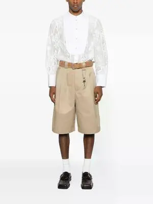 WILLY CHAVARRIA Pleated Shorts - Neutrals