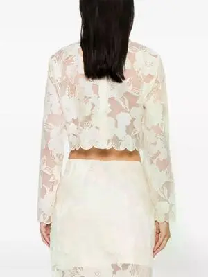 MALINA Floral Scalloped Top
