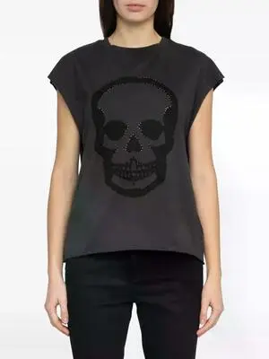 Zadig&Voltaire Cloe Skull Holes Tank Top - Grey