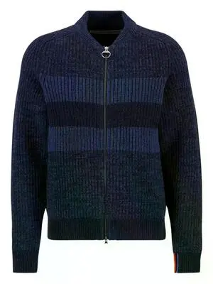 CHIARA D'ESTE Ribbed-knit Striped Cardigan