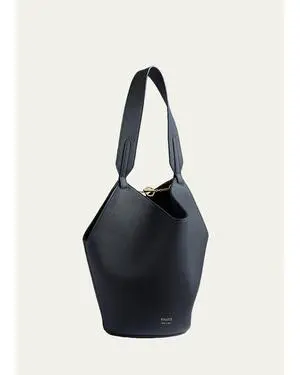 Khaite Lotus Mini Pebble Leather Tote Bag Midnight