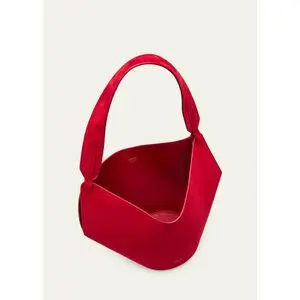Khaite Lotus Mini Suede Tote Bag - Ruby