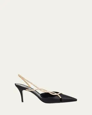 Rene Caovilla 80mm Embellished Braided Satin Pumps