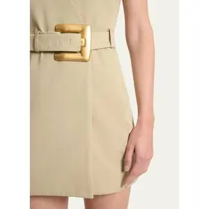 Balmain Belted Gabardine Mini Dress