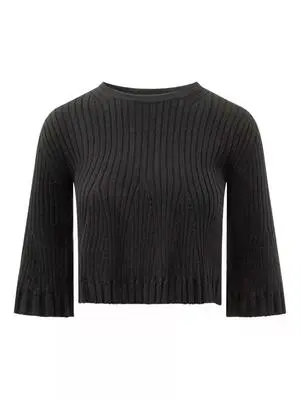Loulou De Saison Ammi Ribbed Knit Top - Black