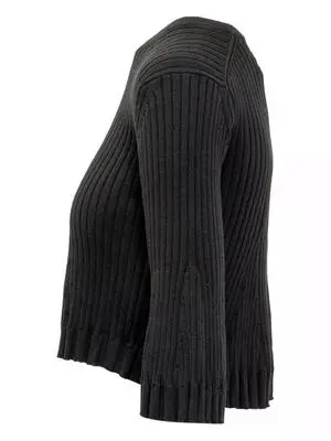 Loulou De Saison Ammi Ribbed Knit Top - Black