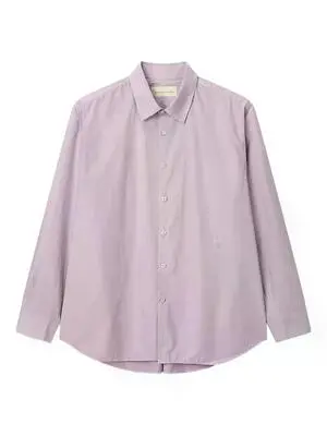 MAN ON THE BOON. Garment-washed Poplin Shirt - Purple