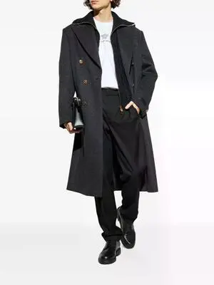 Versace Double-breasted Buttoned Coat - Grey