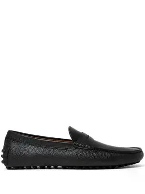 TOD'S Pebbled Leather Penny Loafers - Black