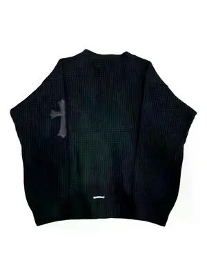 Chrome Hearts Cross-patch Waffle Knit Cardigan