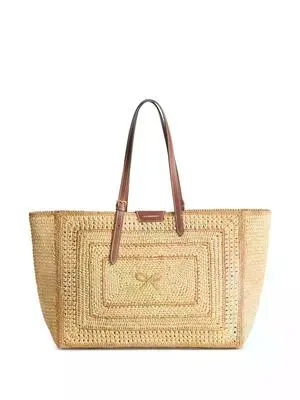 ANYA HINDMARCH Large Raffia Tote Bag - Neutrals