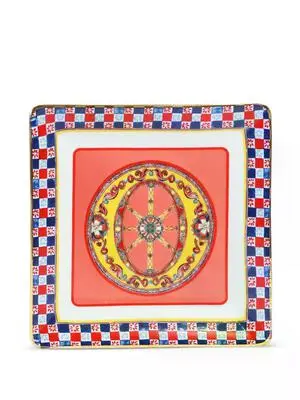 BACI MILANO Floral-pattern Decorative Tray - Red