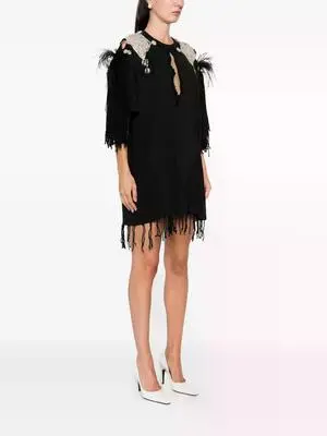 LOULOU Feather-embellished Mini Dress