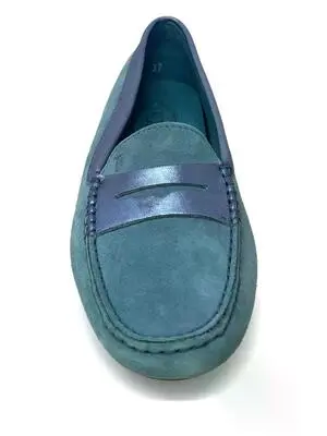 TOD'S Gommino Metallic-trim Suede Loafers