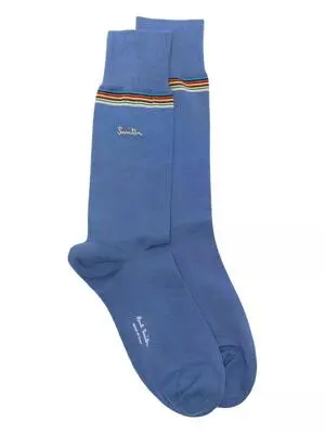 Paul Smith Stripe-detail Socks - Blue