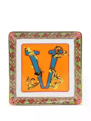 BACI MILANO Letter-detail Decorative Tray - Orange