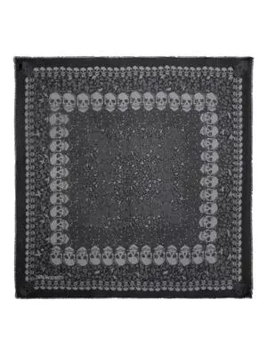 Zadig&Voltaire Kerry Garden Skull Scarf - Grey