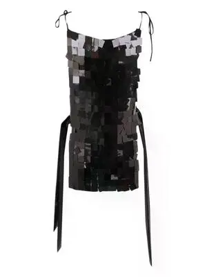 MARIA CALDERARA Tie-strap Mini Dress - Black
