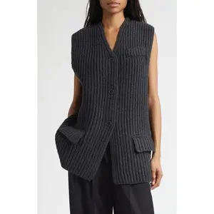 Alexander Wang Oversized Rib Wool Button-up Vest