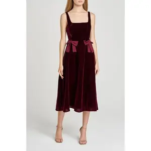 WAYF Ava Velvet Midi Dress