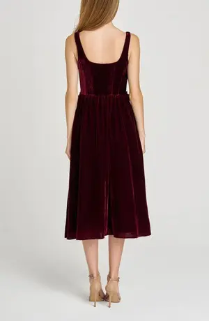 WAYF Ava Velvet Midi Dress