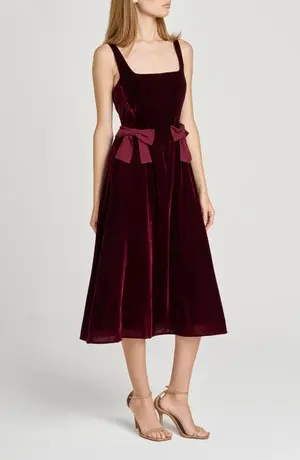 WAYF Ava Velvet Midi Dress