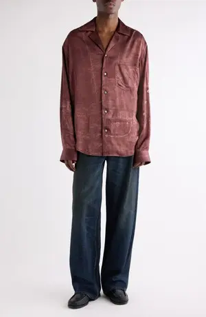 Acne Studios Soweno Trompe L'oeil Print Button-up Shirt
