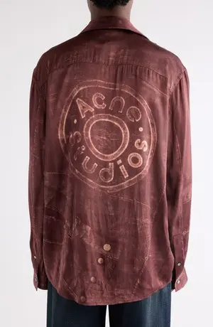 Acne Studios Soweno Trompe L'oeil Print Button-up Shirt