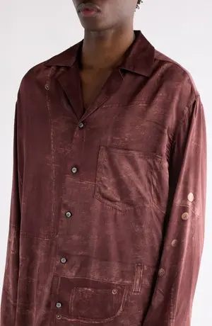 Acne Studios Soweno Trompe L'oeil Print Button-up Shirt
