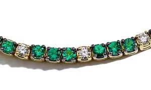 MARK HENRY Gemstone And Diamond Tennis Bracelet - Emerald