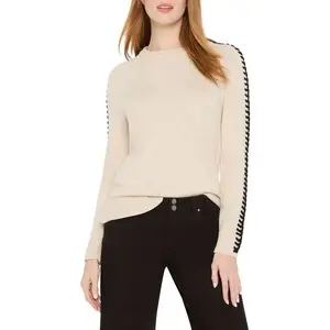 NIC+ZOE Metallic Thread Crewneck Pullover Sweater